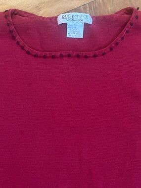 due per due | Tops | Vintage Due Per Due Royal Deep Red Silk Dotted Hem ...